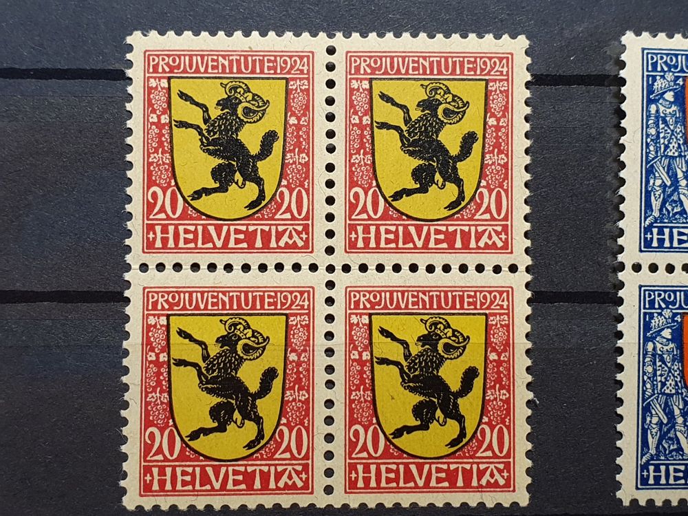 JUVENTUTE Serie 1924 Nr. J29 bis J32 4er Blocks postfrisch | Kaufen auf Ricardo