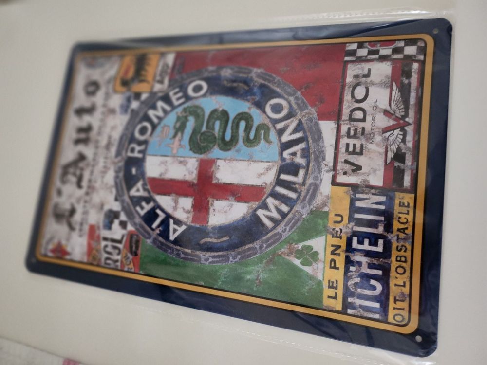 Alfa Romeo Logo Blech Schild circuit de la sarthe la legend (Neu und ...