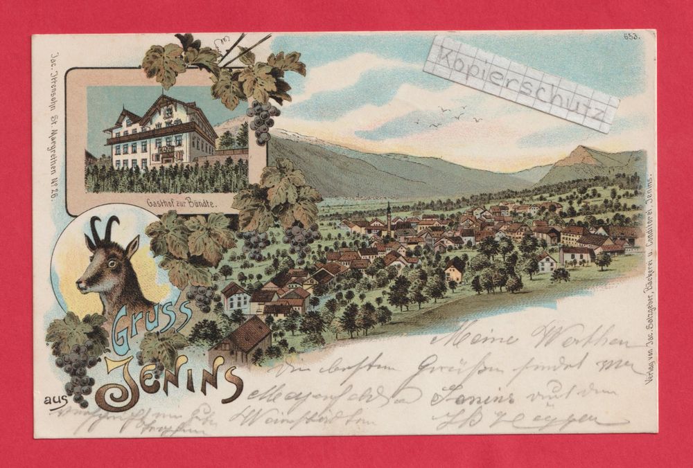 Gruss aus Jenins (GR) "Gianin" Region Landquart Farb-Liho (Gebraucht ...