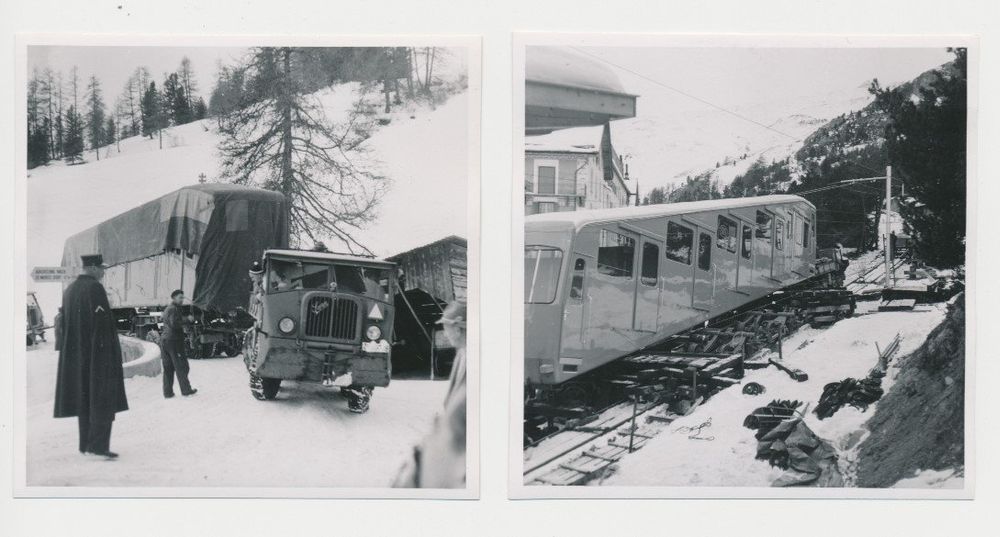 2x Photographie Transport Saurer Corviglia Bahn St.Moritz (Gebraucht ...