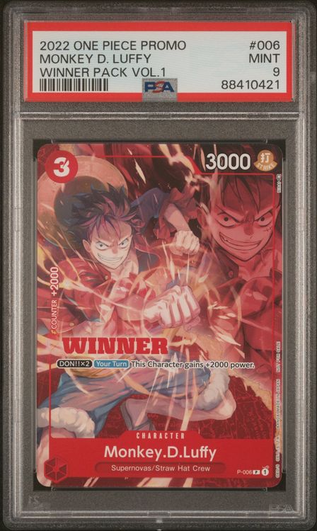 Monkey D. Luffy - Winner Pack - #P-006 PSA 9 ENG | Kaufen auf Ricardo