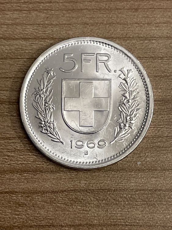 5 Franken Schweiz 1969 Silber (Gebraucht) in Schlossrued für CHF 13 – mit Lieferung auf Ricardo ...