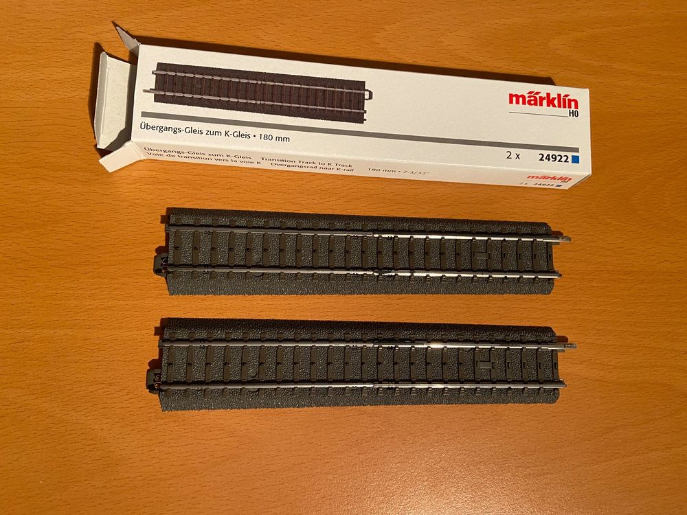 2x Märklin 24922 Übergangsgleis zum K-Gleis 180 mm | Kaufen auf Ricardo
