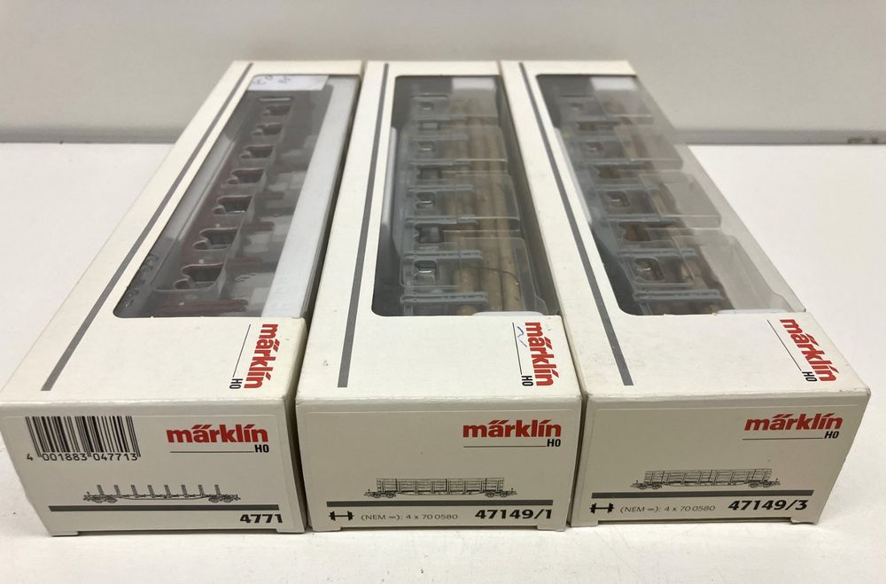 märklin 47149= Set 3 Wagen Snps SBB DB - Echt-Holzbeladung (Neu und ...