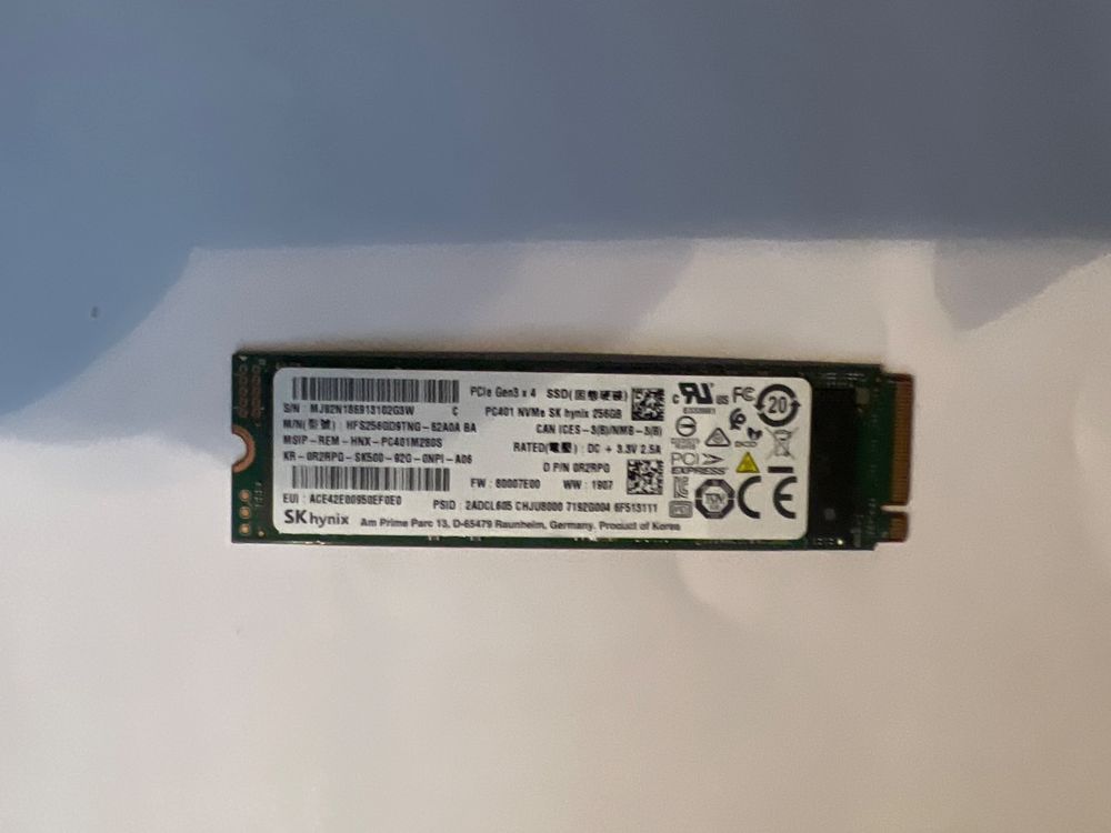 SSD SK hynix 256 Go, PCIe Gen3x4, NVMe (Gebraucht) in Genève für CHF 8.1 – mit Lieferung auf ...