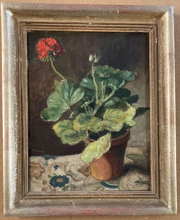 Gemälde Hans Munzinger / Olten, Geranien im Topf (ID 6472) (Gebraucht) in Gelterfingen für CHF ...