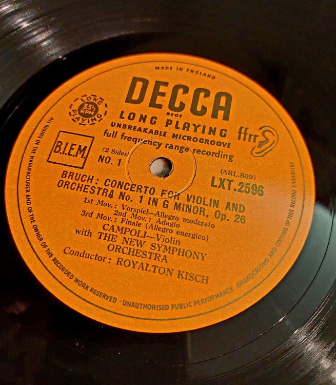 Campoli / Kisch - NSO -- Bach / Bruch (Decca LXT) (Gebraucht) in Widnau ...