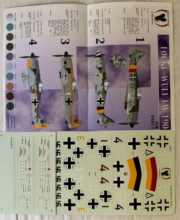Decals Eagle Strike Fw 190 Part 1 48027.Uncensored swastikas (Gebraucht ...