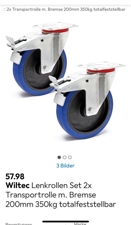 Transportrollen 4er Set Industrie Rollen (Neu und originalverpackt) in ...