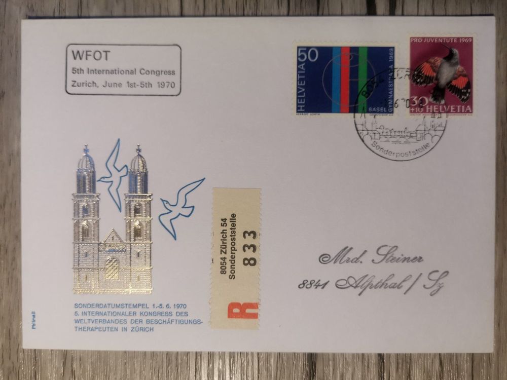 E31 Enveloppe + Timbre Suisse 1970 (Gebraucht) in Cousset für CHF 0.7 – mit Lieferung auf ...