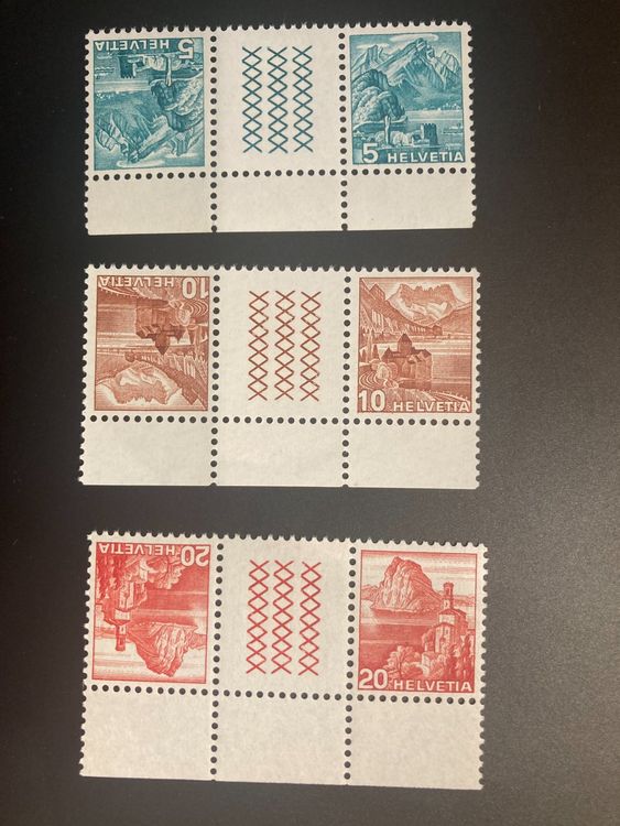 Schweiz 1942 Lot Zwischensteg 3 Kreuzreihen postfrisch Rand | Kaufen auf Ricardo