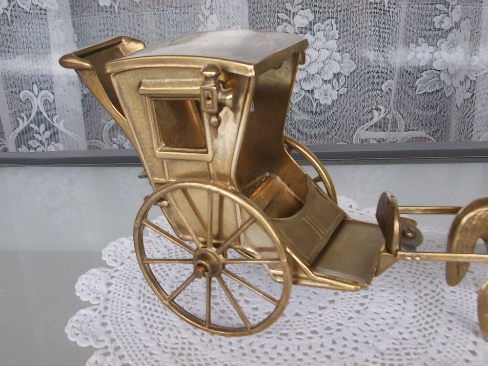 Grosse 37 cm Messing Figur Pferd Kutsche Gespann 60er Jahre (Gebraucht) in Ostermundigen für CHF ...