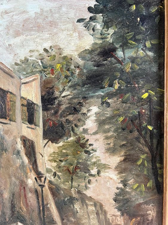 Antike Strasse Szene Gemälde schwerleserlig sig mit Notiz. (Gebraucht) in Neuhausen am Rheinfall ...