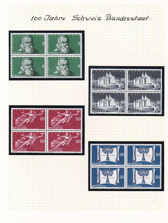 19 Stk. CH Viererblocks, ab 1948, Postfrisch (Gebraucht) in Münchwilen AG für CHF 6 – mit ...