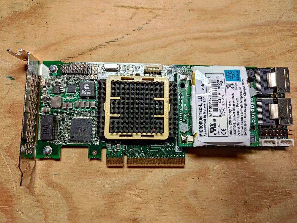 PCIe Raid-Controller "Adaptec RAID 5805" mit Backup Batterie | Kaufen ...