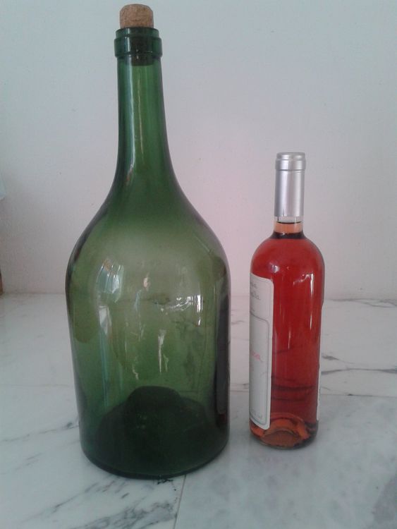 antike grosse Flasche aus grünem Glas Frankreich ca.19Jhdt. (Neu ...