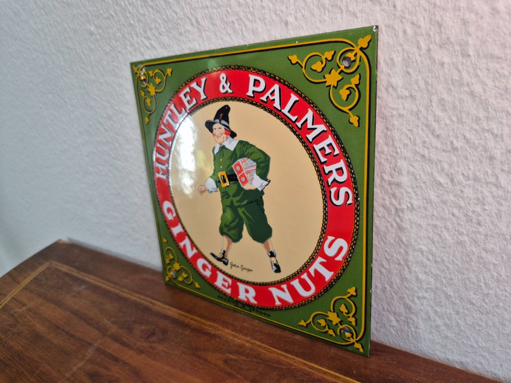 Emailschild Huntley Palmers Ginger Nuts Logo Emaille Schild (Gebraucht ...