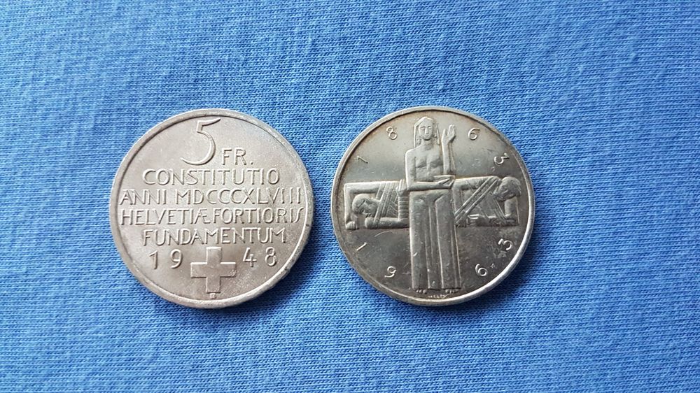 2x5 Franken Silber Gedenkmünzen 1948-1963 ab nur 1 Fr !!! | Kaufen auf Ricardo