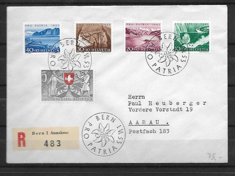 PP FDC 1953 Kat: CHF 75.- (Gebraucht) in Basel für CHF 4 – mit Lieferung auf Ricardo kaufen