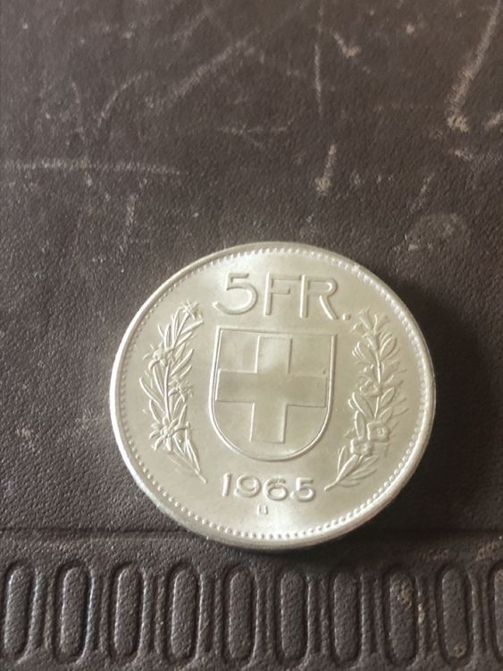 5-Franken-Münze, 1965, Schweiz. Top Zustand, Sammlerstück (Gebraucht) in Mühlethal für CHF 15.5 ...
