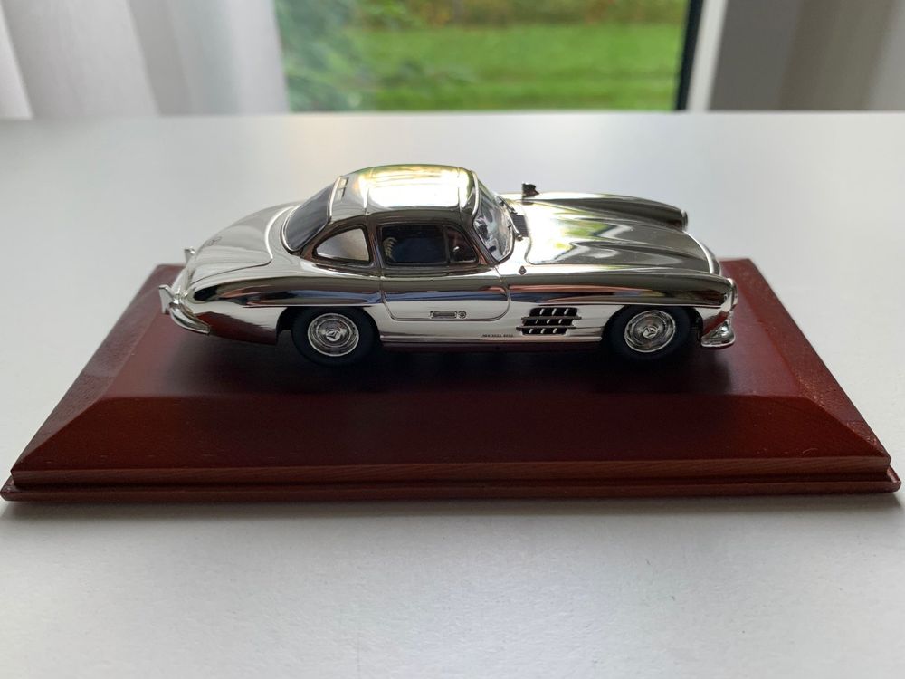 Mercedes-Benz 300 SL Silver Cars echt versilbert! 1:43 Atlas (Neu ...