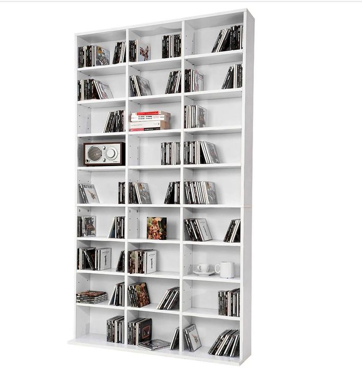 CD DVD Regal Christel weiss in Holzoptik, 27 Fächer, 180 x (Neu (gemäss ...