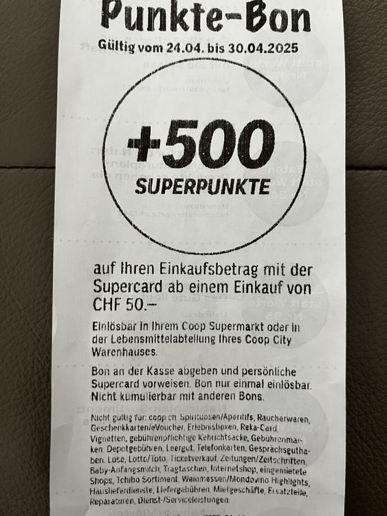 Coop Superpunkte Bon - 500 Punkte für Ihren Einkauf! | Kaufen auf Ricardo