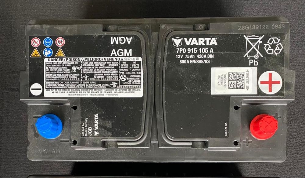 2 Original VW T6.1 Varta Aufbaubatterien AGM 75 (Gebraucht) in Bolligen ...