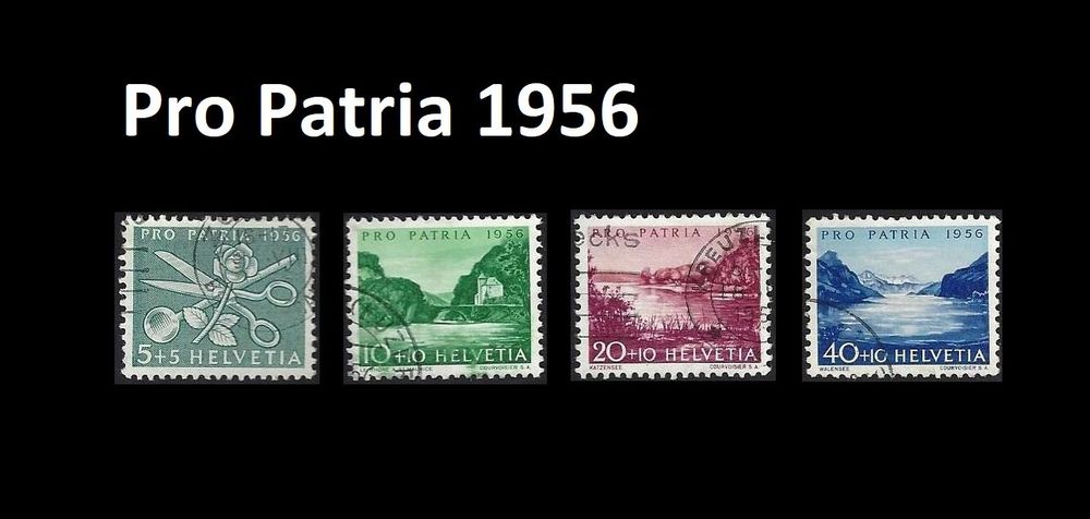 Pro Patria 1956, gestempelt (Gebraucht) in Baar für CHF 4.9 – mit ...