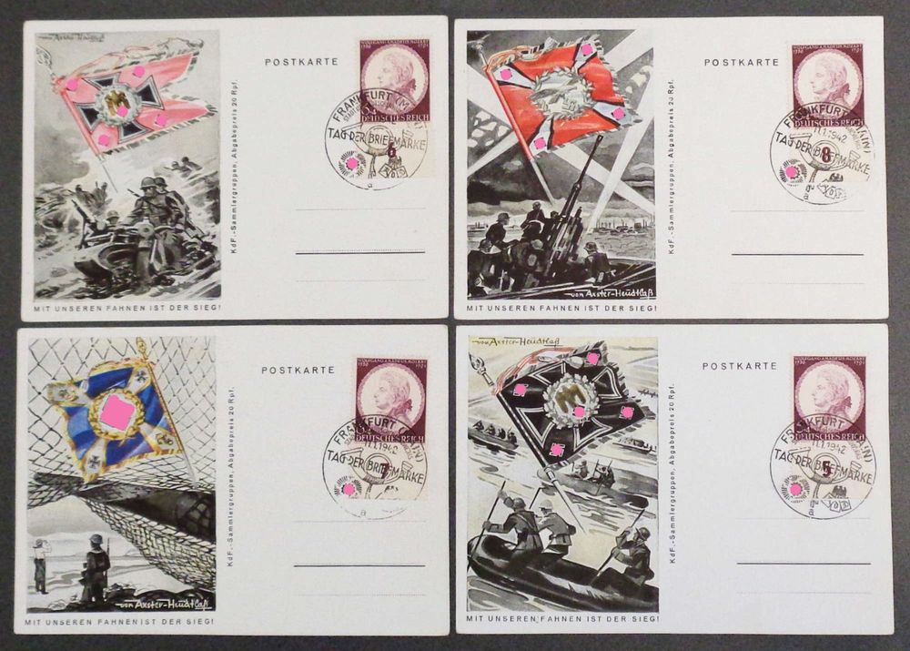 DEUTSCHES REICH 1942: Propaganda-Karten, Tag der Briefmarke | Kaufen ...