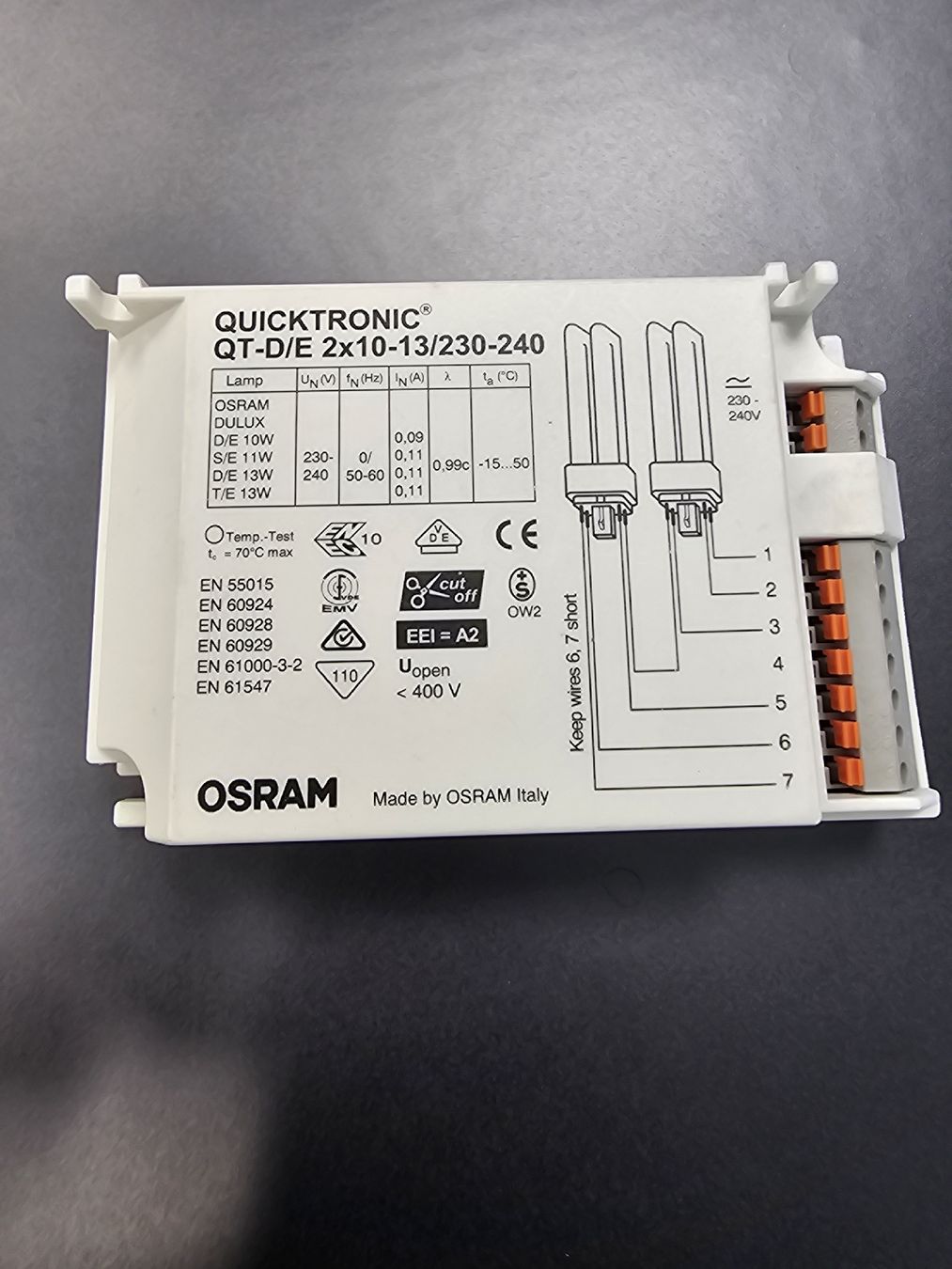OSRAM QUICKTRONIC QT-D/E 2x10-13W EVG for DULUX lamps (Neu (gemäss ...