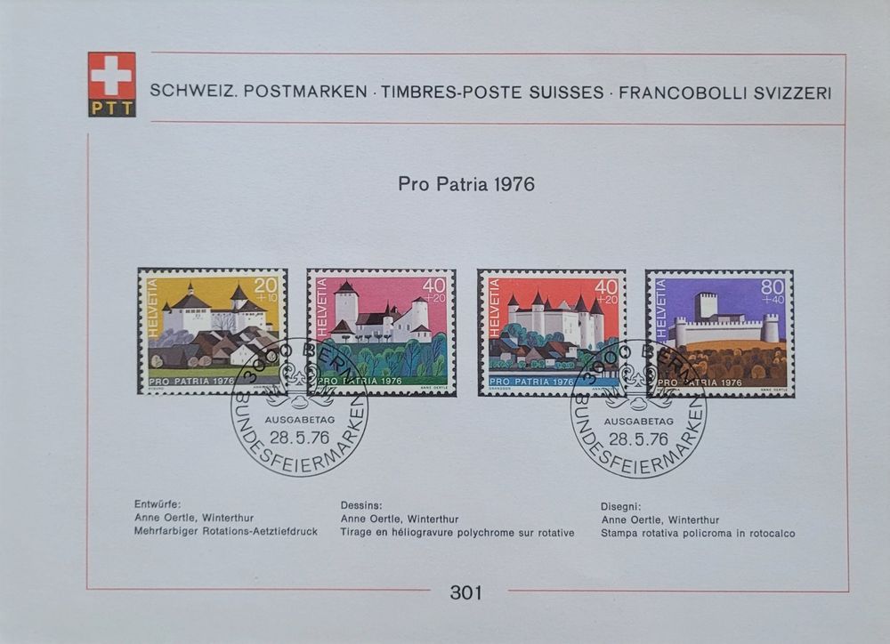 PTT Sammelblatt Nr 301 Pro Patria (Gebraucht) in Biel/Bienne für CHF 1 – mit Lieferung auf ...