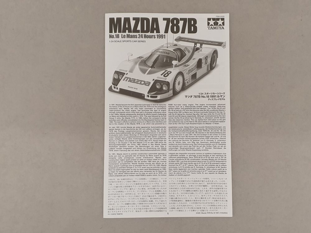 Tamiya Kit MAZDA 787B No.18 Le Mans 24, 1991 - TOP Rarität! (Neu und ...