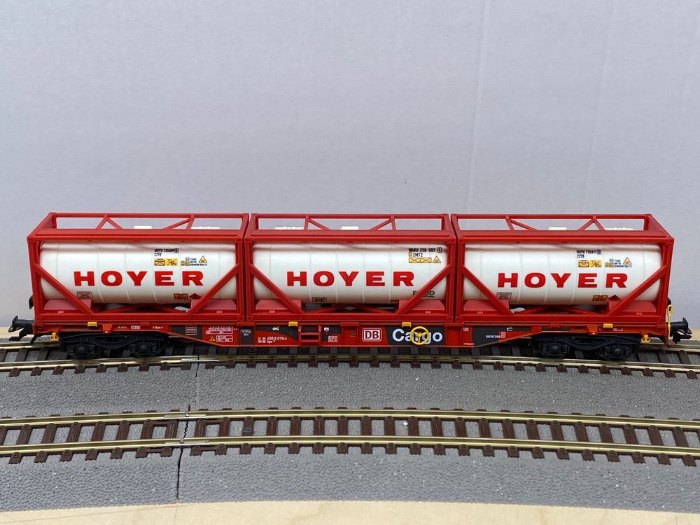 TRIX 24361 (H0 GS) 3er-Set DB Tragwagen mit Tankcontainern | Kaufen auf ...