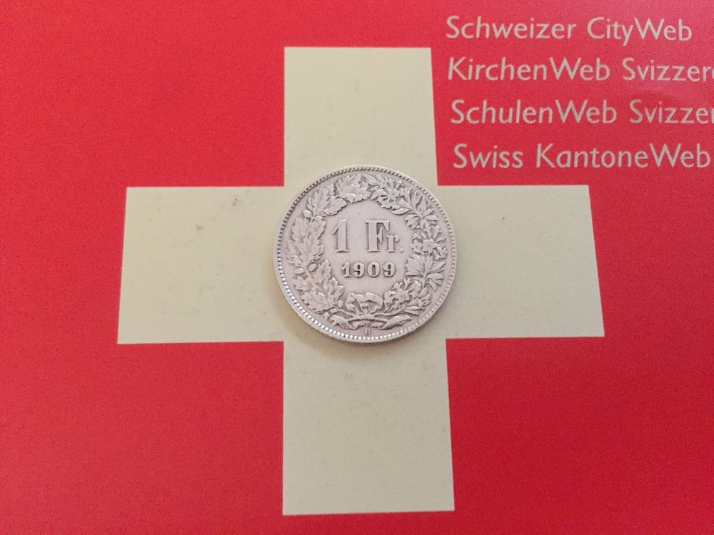 1 Franken 1909 ss-vz, nur 0,9 Mio! (Gebraucht) in Elsau für CHF 8 – mit ...