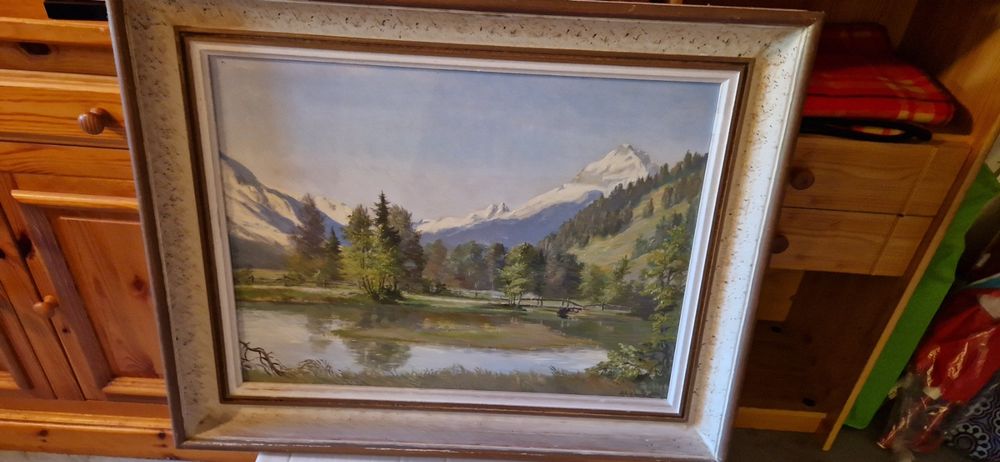 Ölbild Fritz Brand 1951 Piz Ot Bever Engadin nummeriert 810 (Gebraucht ...