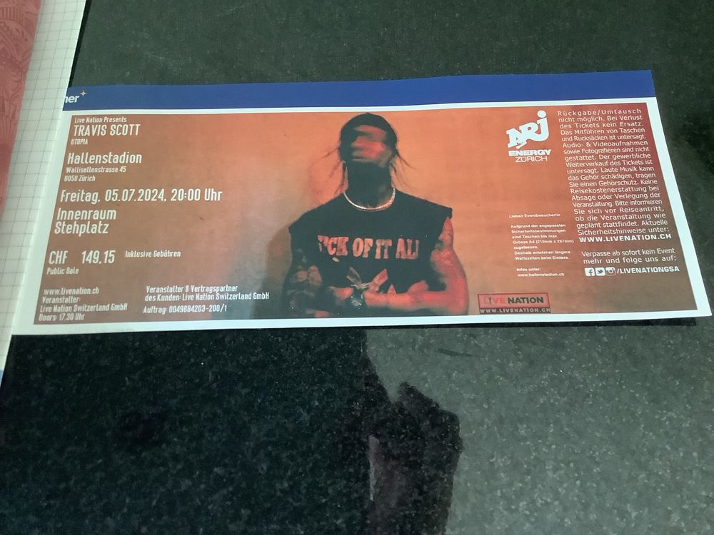 Ticket Travis Scott 5.7.2024 | Kaufen auf Ricardo