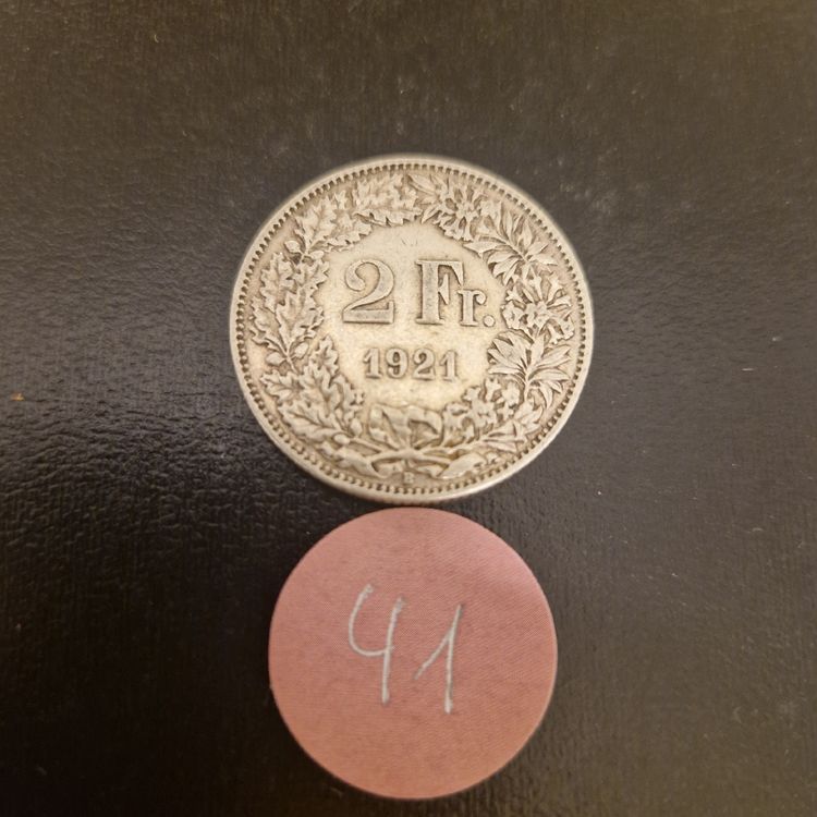 Antike Silbermünze 2 Franken 1921 Helvetia (Gebraucht) in Stans für CHF 9 – mit Lieferung auf ...