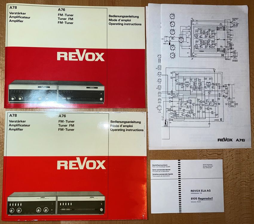 Bedienungsanleitung Revox A76 und A78, Prospekt | Kaufen auf Ricardo
