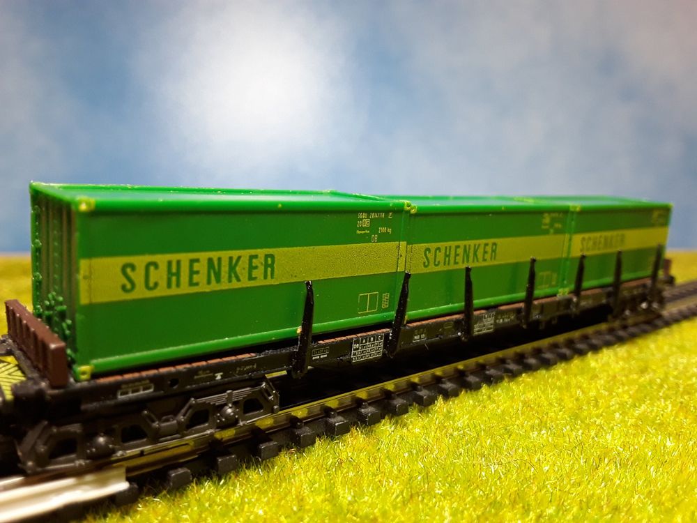 Minitrix 5 13511 _ Container Tragewagen _ SCHENKER _ Spur N | Kaufen ...