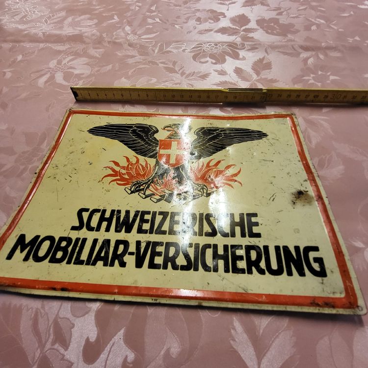 antike Blechtafel Schweiz. Mobiliar-Versicherung | Kaufen auf Ricardo