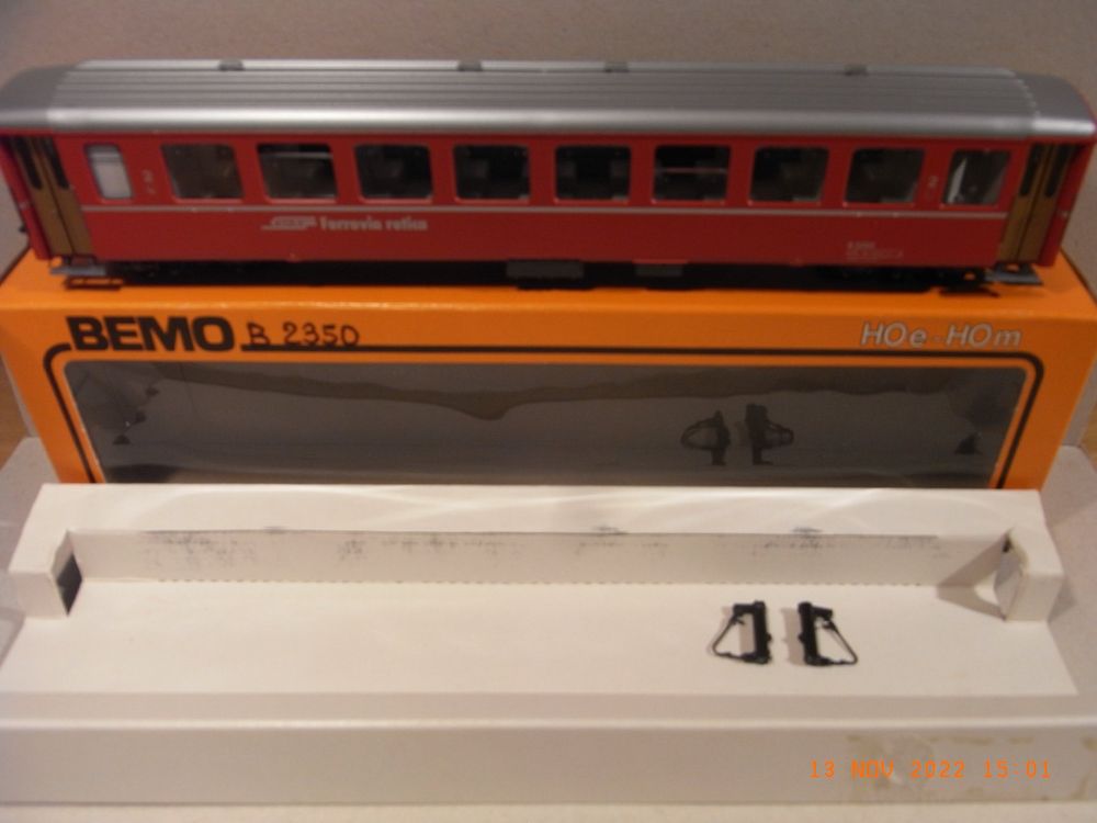 Voiture Bemo HOm RhB B 2350 avec éclairage intérieur | Kaufen auf Ricardo