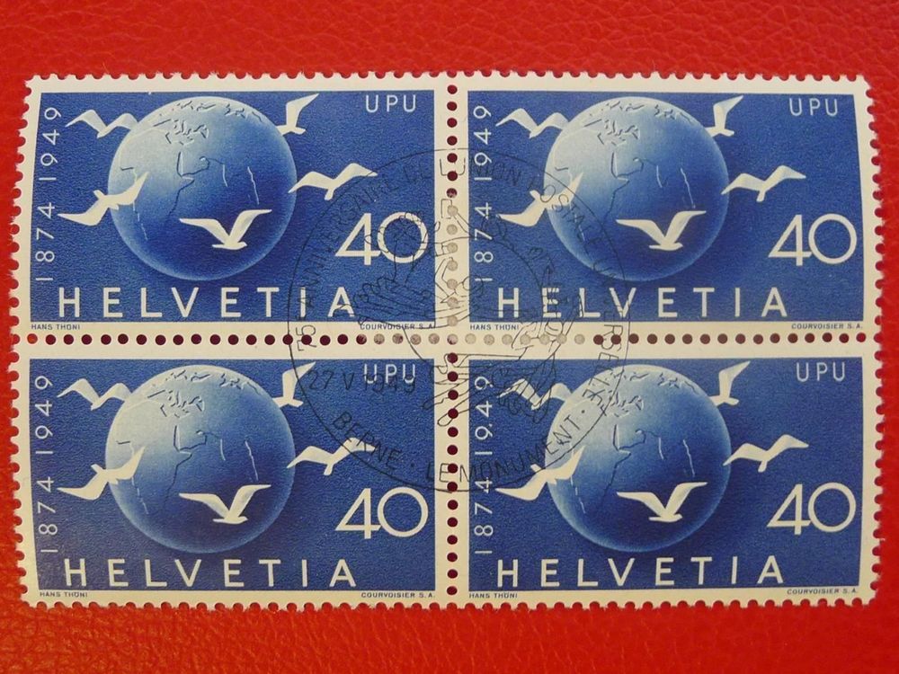 1949, Nr.296 im Viererblock von: BERN, Kat: 60.-+ (Gebraucht) in Sursee für CHF 8 – mit ...