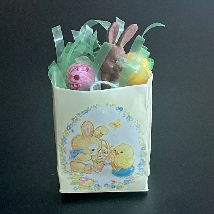 Ostertasche gefüllt f/Puppenstuben. Handarb. NP 9.50. | Kaufen auf Ricardo