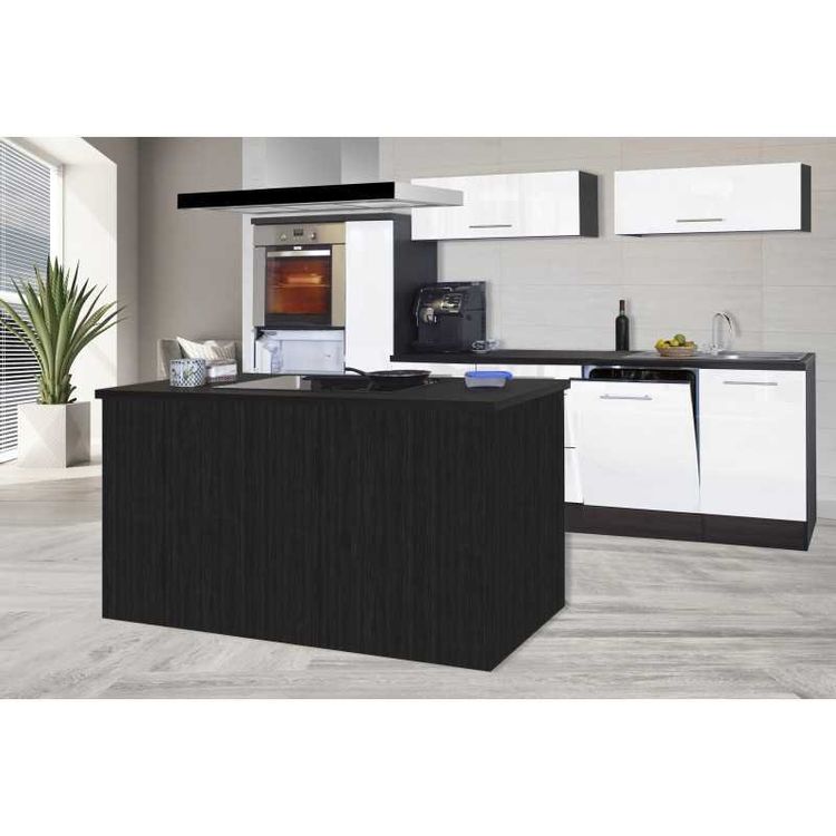 337 - Küchenzeile Inselküche Insel Küche 310cm Eiche/Weiss (Neu und ...