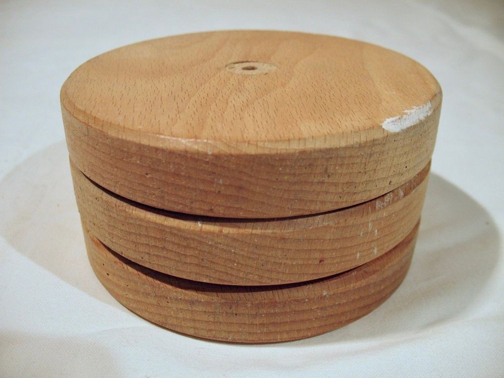 3 Holz Räder Massiv Buche für Fahrzeuge Wagen Basteln (Gebraucht) in ...