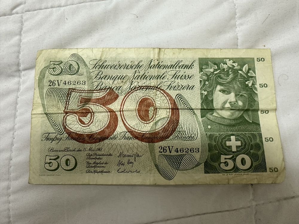 Billet 50 Francs, ancien billet Suisse, collection (Gebraucht) in ...