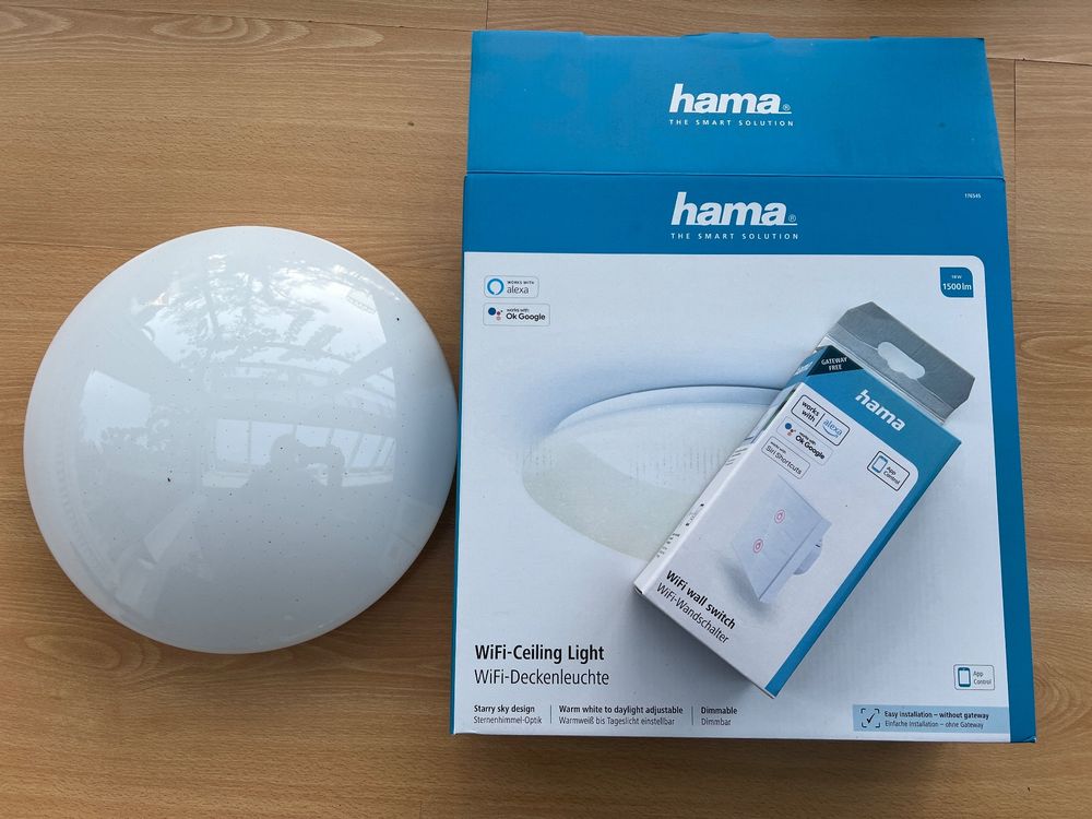 Hama Smart WiFi Ceiline Light Deckenlampe + Wifi wall switch (Gebraucht ...