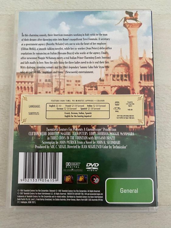 Dvd Drei Münzen im Brunnen (1954) Clifton Webb (Gebraucht) in Seftigen ...