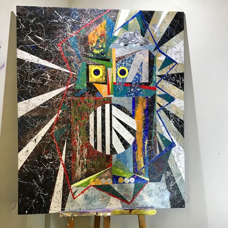 „Picasso Inspired Owl – Originalwerk von Bruno Koller | (Neu (gemäss ...